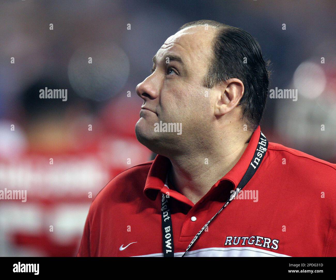 James Gandolfini looks on from the Rutgers sideline during the Insight ...