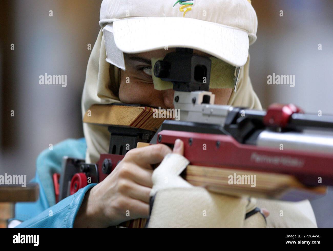 Iranian woman, Elham Hashemi, poses for the photographer, in a training ...