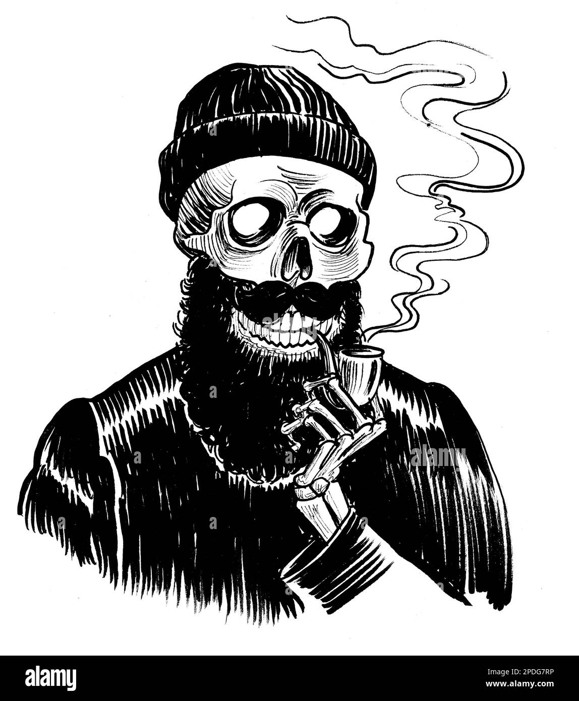 Skull pipe Black and White Stock Photos & Images - Alamy