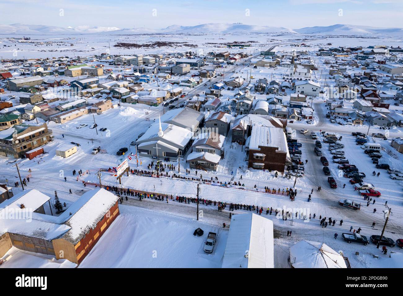 The city of Nome, Alaska, awaits the first Iditarod Trail Sled Dog Race ...