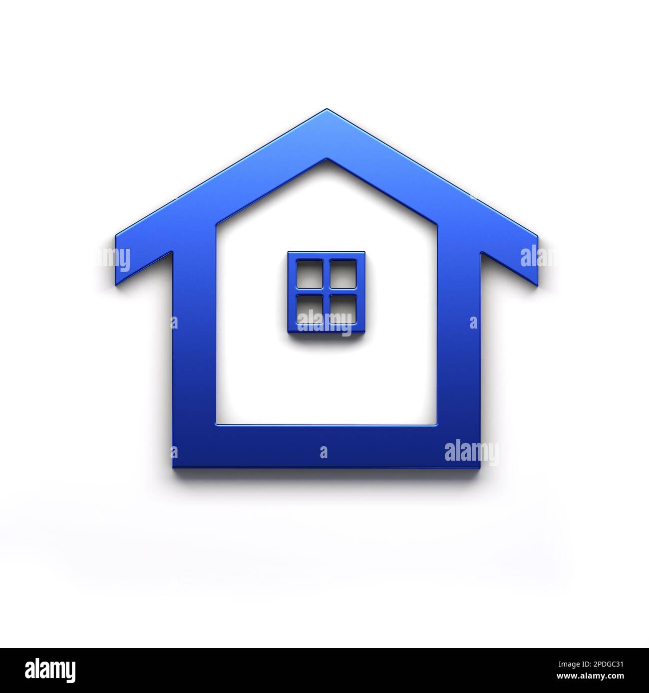 Real Estate House in blue color icon Logo. 3D rendering illustration ...