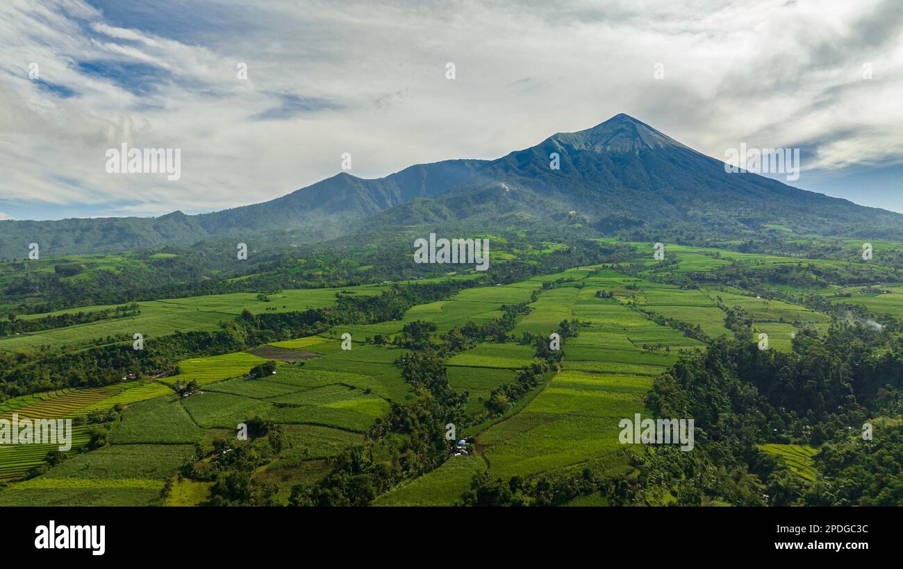 Agricultural plantations and farmland at the foot of the Canlaon ...