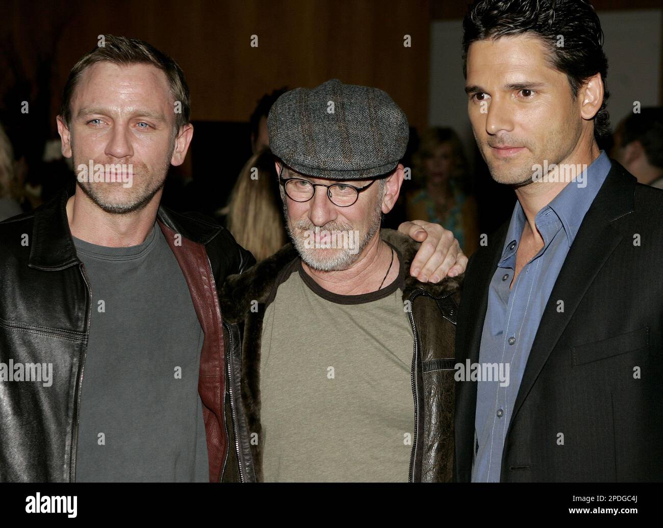 Director Steven Spielberg, center, actor Eric Bana, right, and actor ...