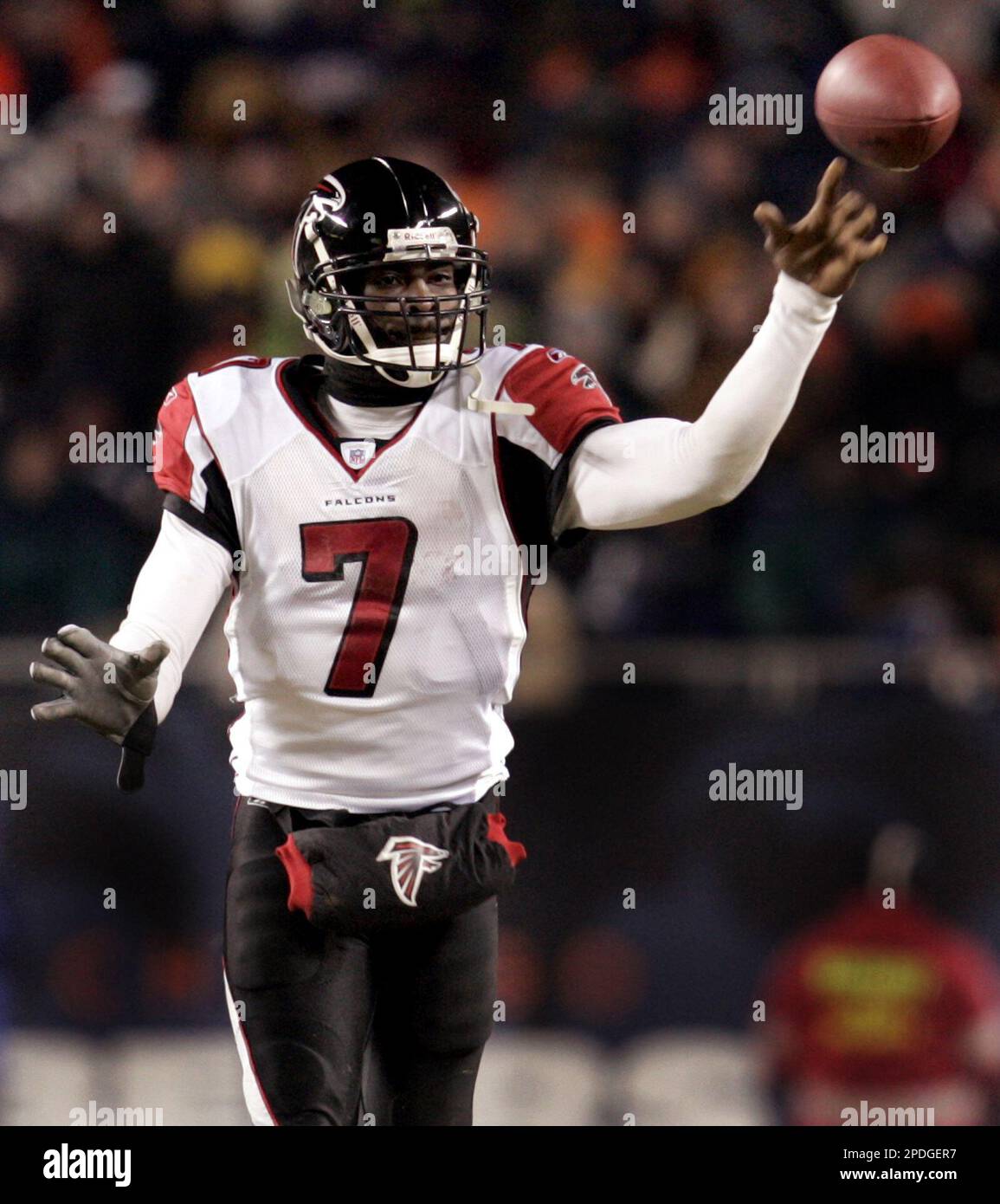Atlanta Falcons quarterback Michael Vick throws during the first ...