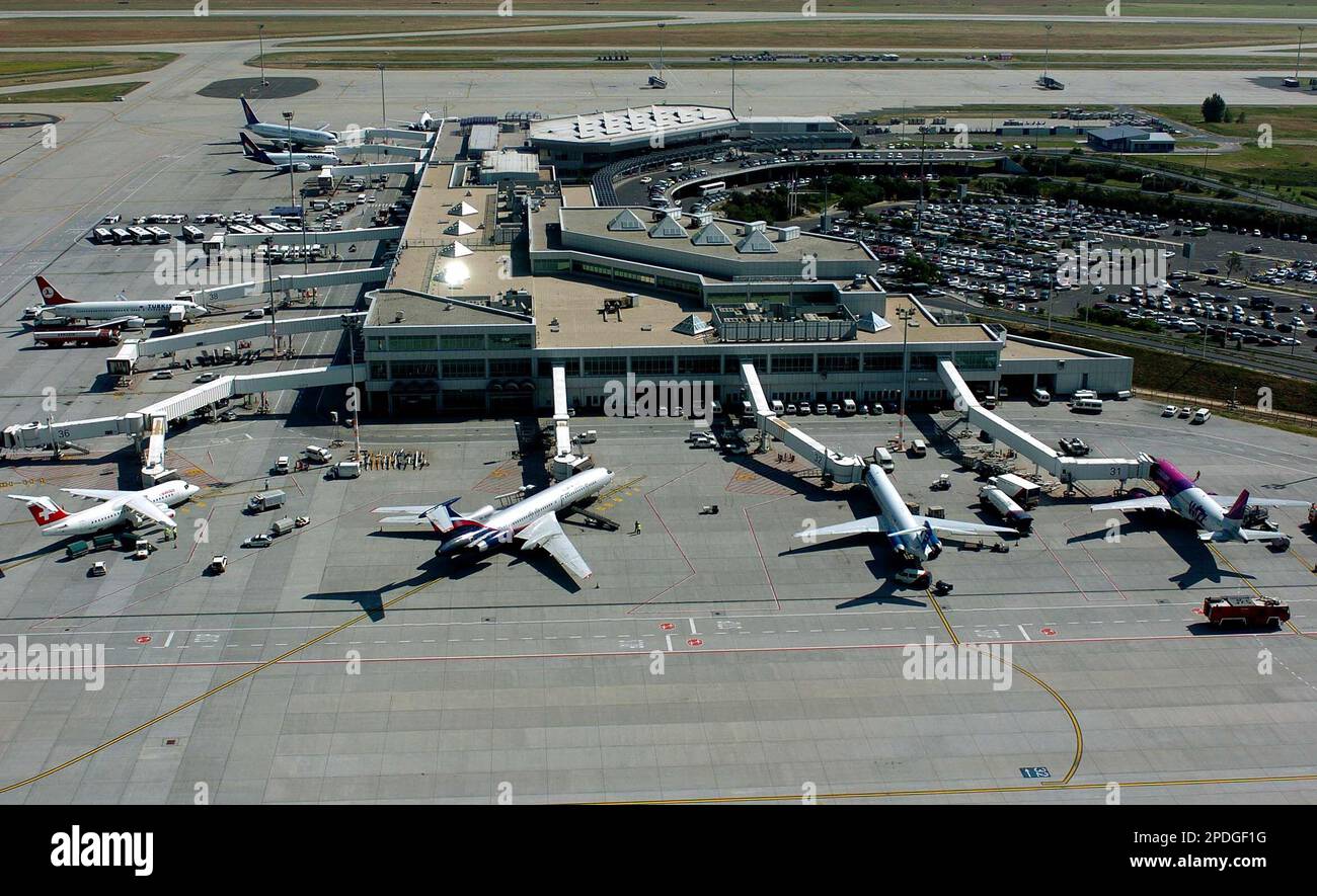 Aerial view of the terminals of Ferihegy Airport-2 is seen in this June ...
