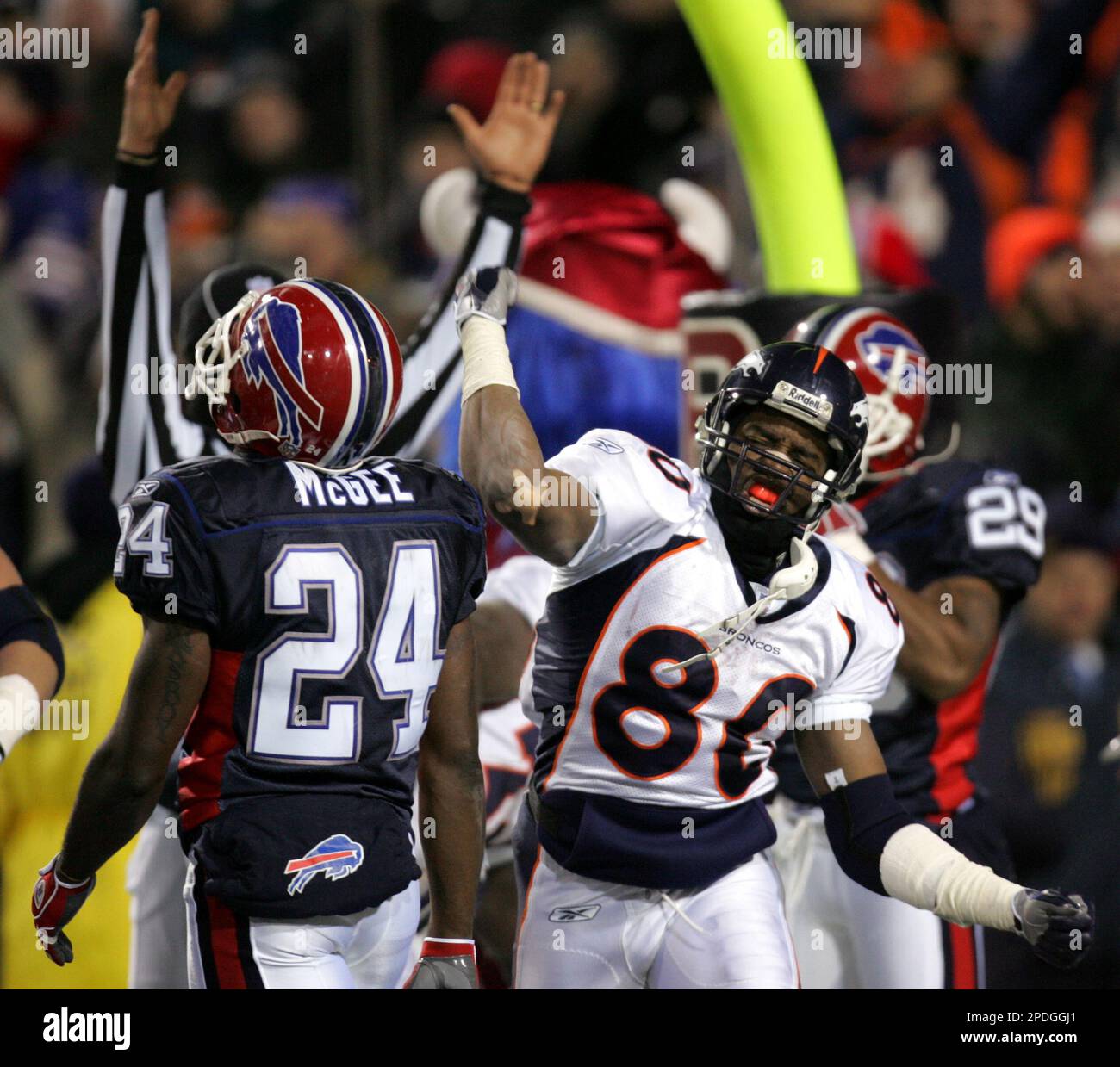Buffalo Bills' Terrence McGee (24) walks away as Denver Broncos' Rod ...
