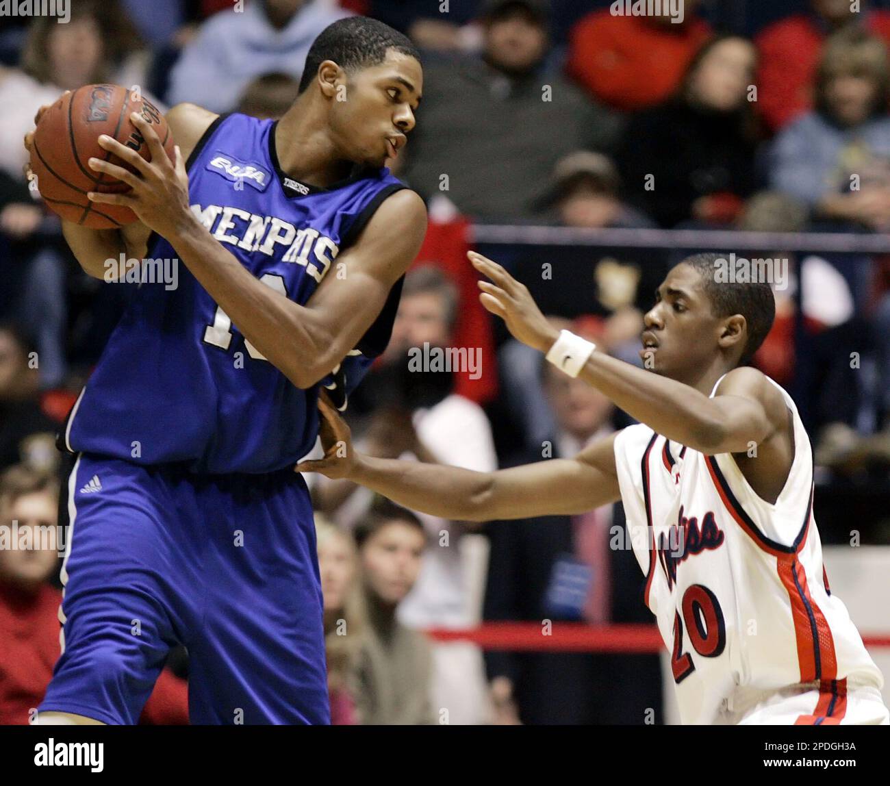 Memphis forward Rodney Carney (10) guards the ball from Mississippi ...