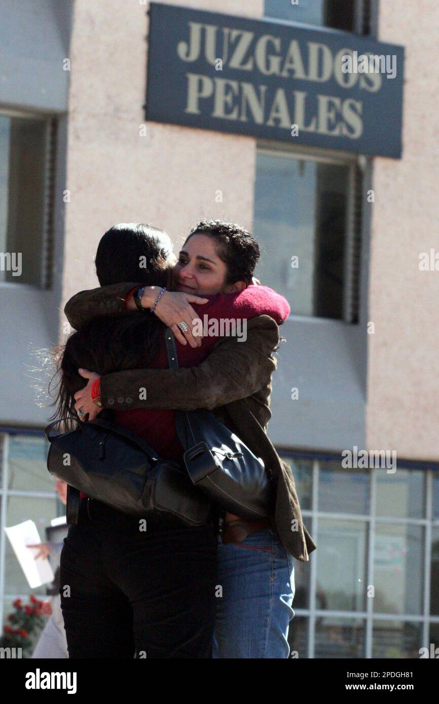 Mexican journalist Lydia Cacho is shown leaving a jail in Puebla ...