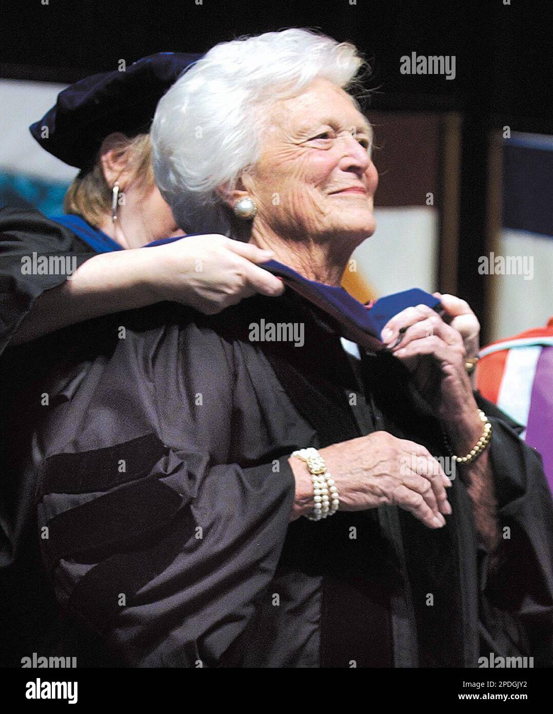 Former first lady Barbara Bush receives an honorary doctorate in ...