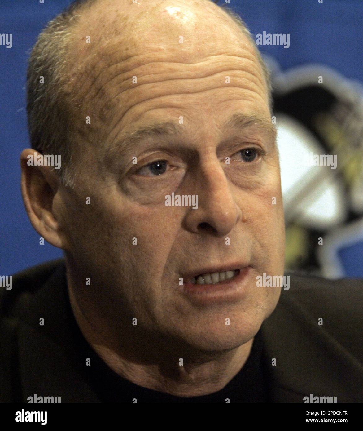 Pittsburgh Penguins general manager Craig Patrick talks at news ...