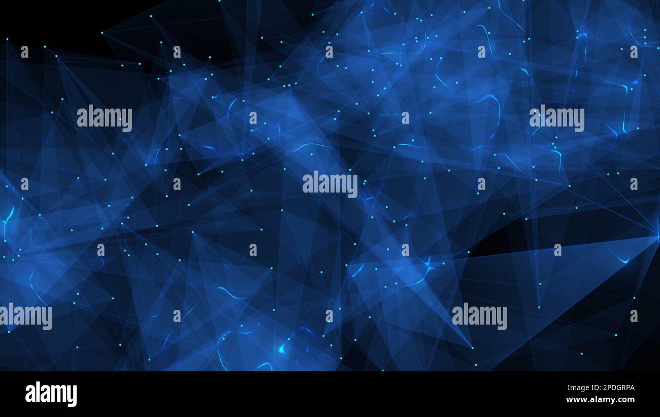 Blue triangle design geometry graphic digital technology background. 2D ...