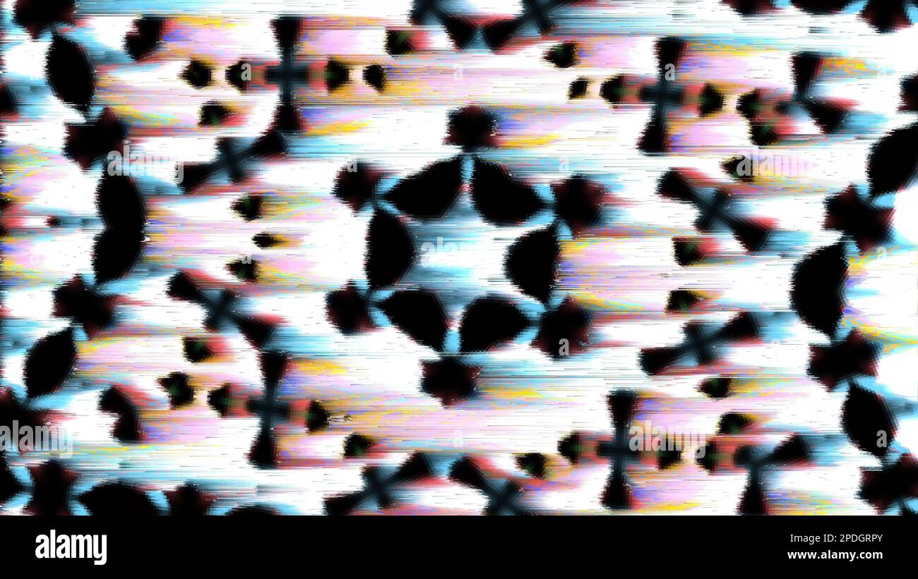 Pixel sort kaleidoscope glitch background. 2D layout illustration Stock ...