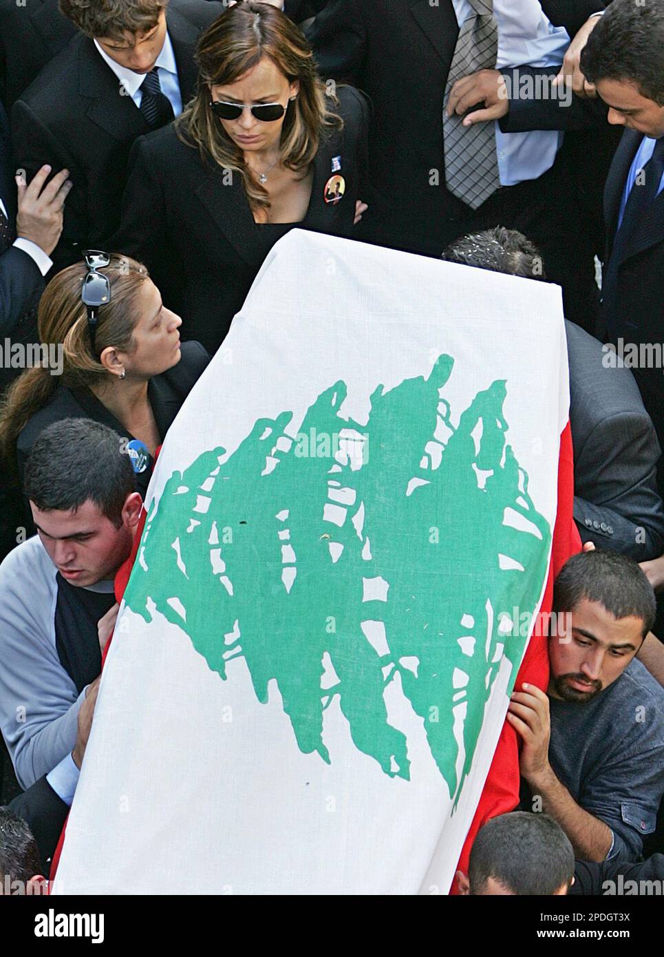 Siham Tueni, top center, widow of slain Lebanese anti-Syrian journalist ...