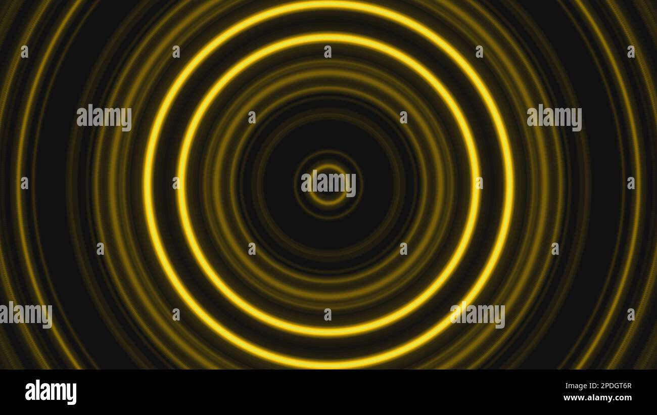 Yellow circle infinity tunnel background. 2D layout illustration Stock ...