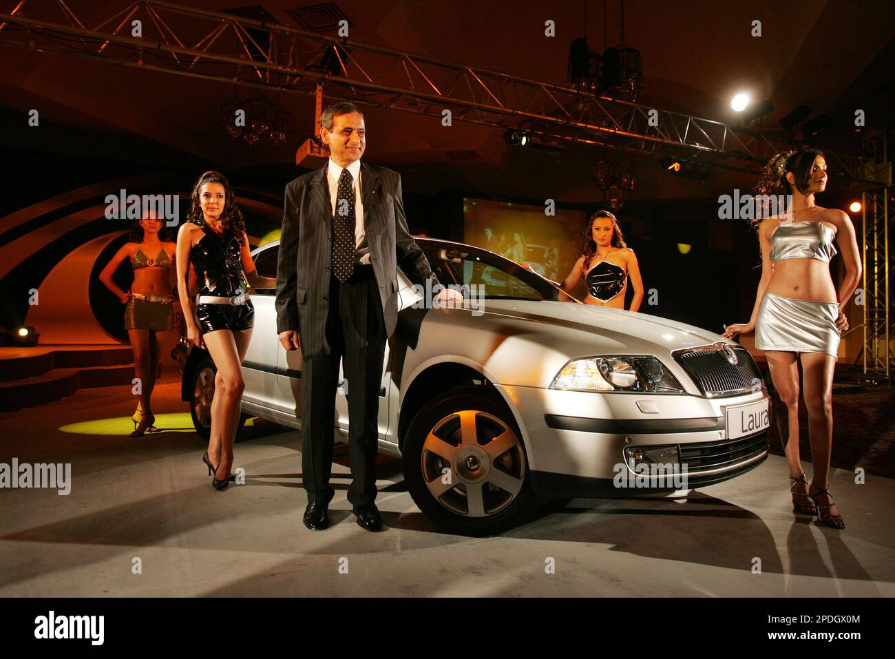 Managing Director SkodaAuto India, Imran Hassan,center,poses with the ...