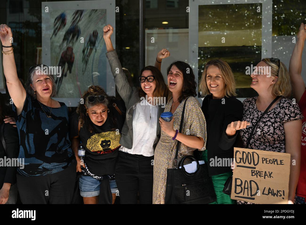 Climate activist Deanna Coco (centre) at the Downing Centre Local Court ...