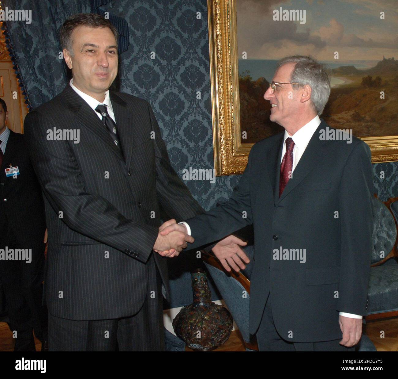 Filip Vujanovic, President of Montenegro, left, and his Hungarian ...