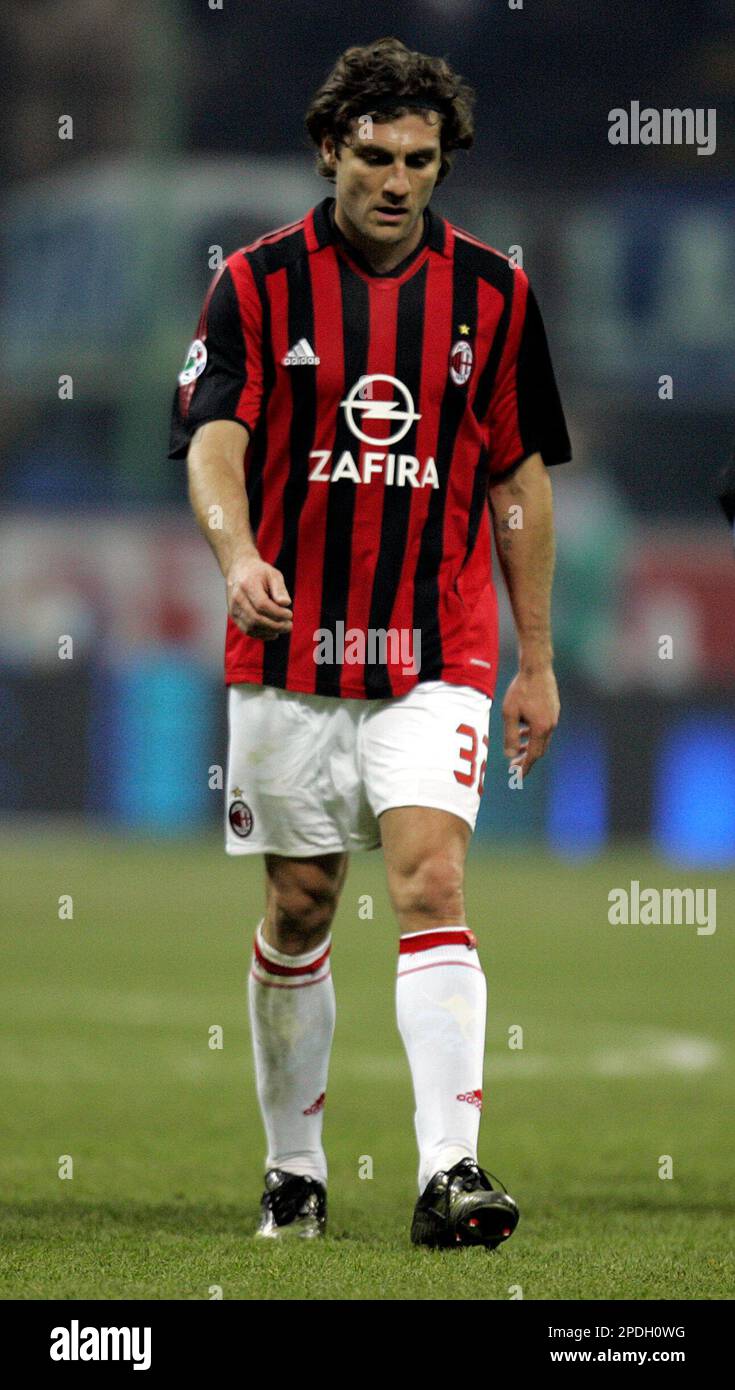 AC Milan forward Christian Vieri reacts at the end of Italian top ...