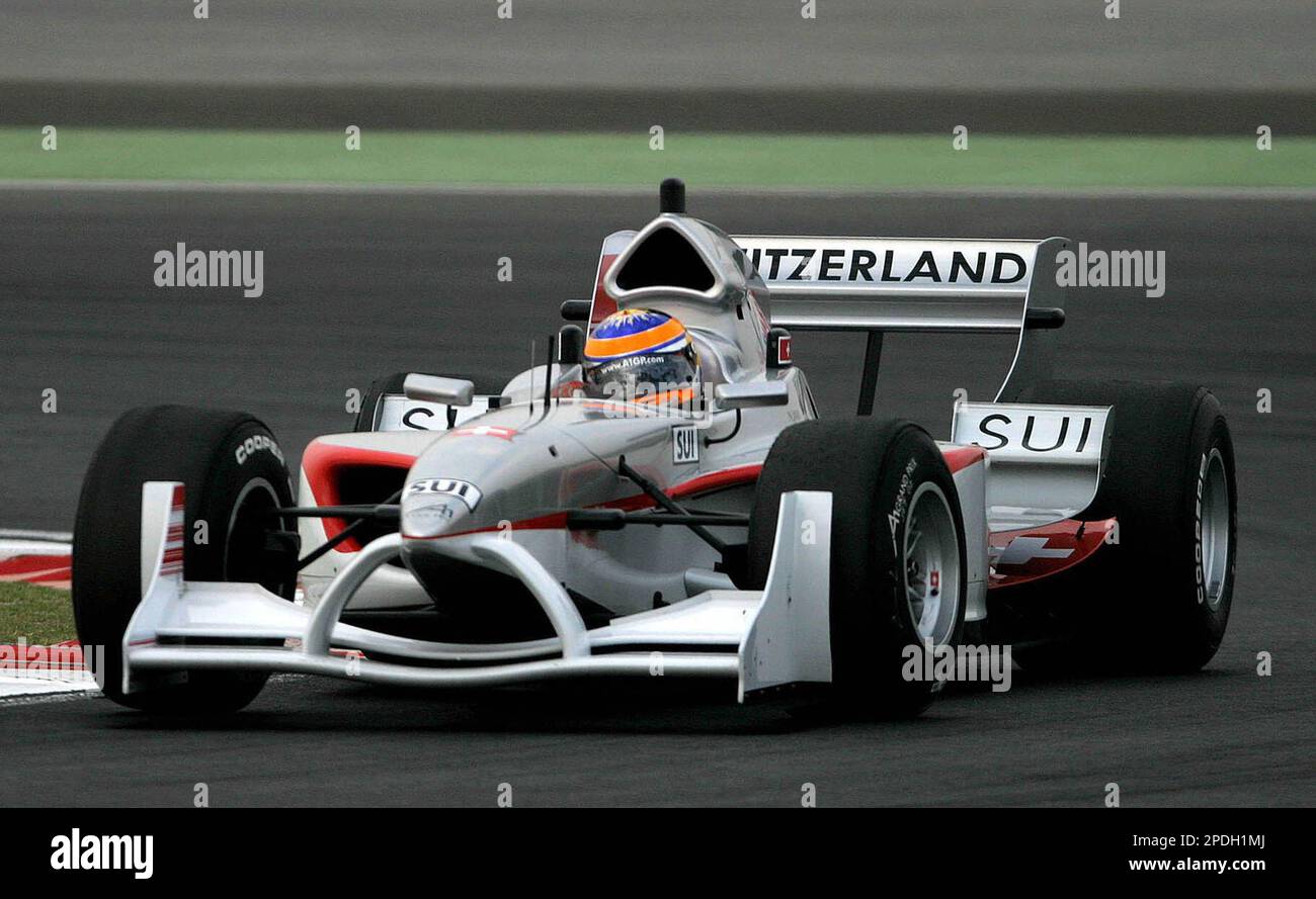 Neel Jani from the A1 Switzerland team drives in the A1 Grand Prix race ...