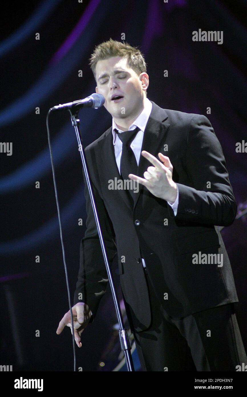 Canadian crooner Michael Buble performs songs from his album "It's Time ...