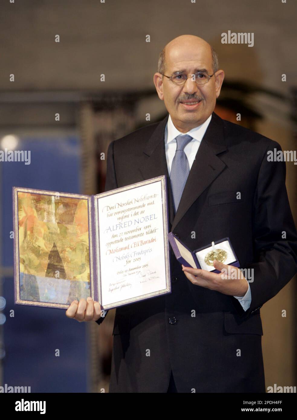 Nuclear watchdog agency chief Mohamed ElBaradei with his diploma and ...