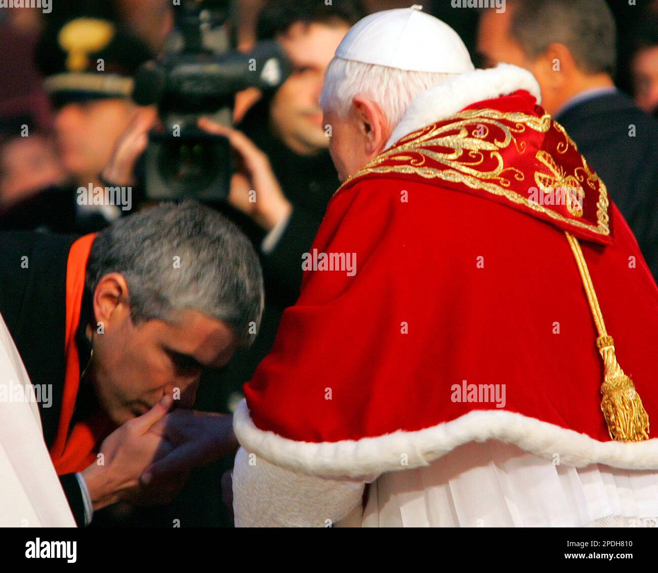 Italian Lower House Chamber president Pier Ferdinando Casini kisses the ...
