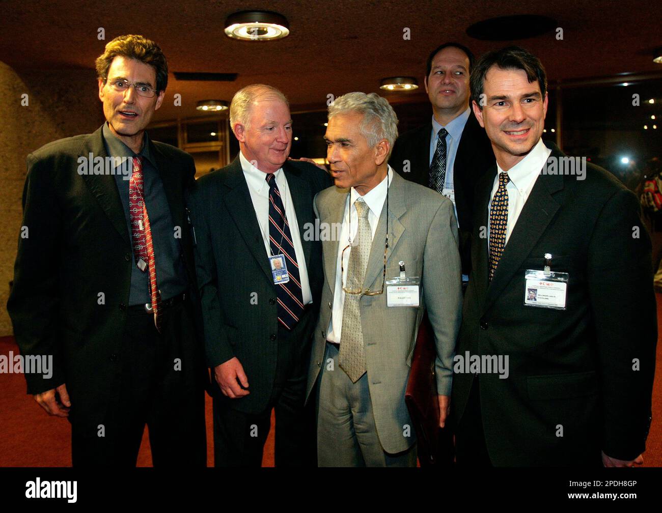 Russian-born Uri Geller, head of the friends of Magen David Adom, Ambassador Kevin E. Moley, U.S ...