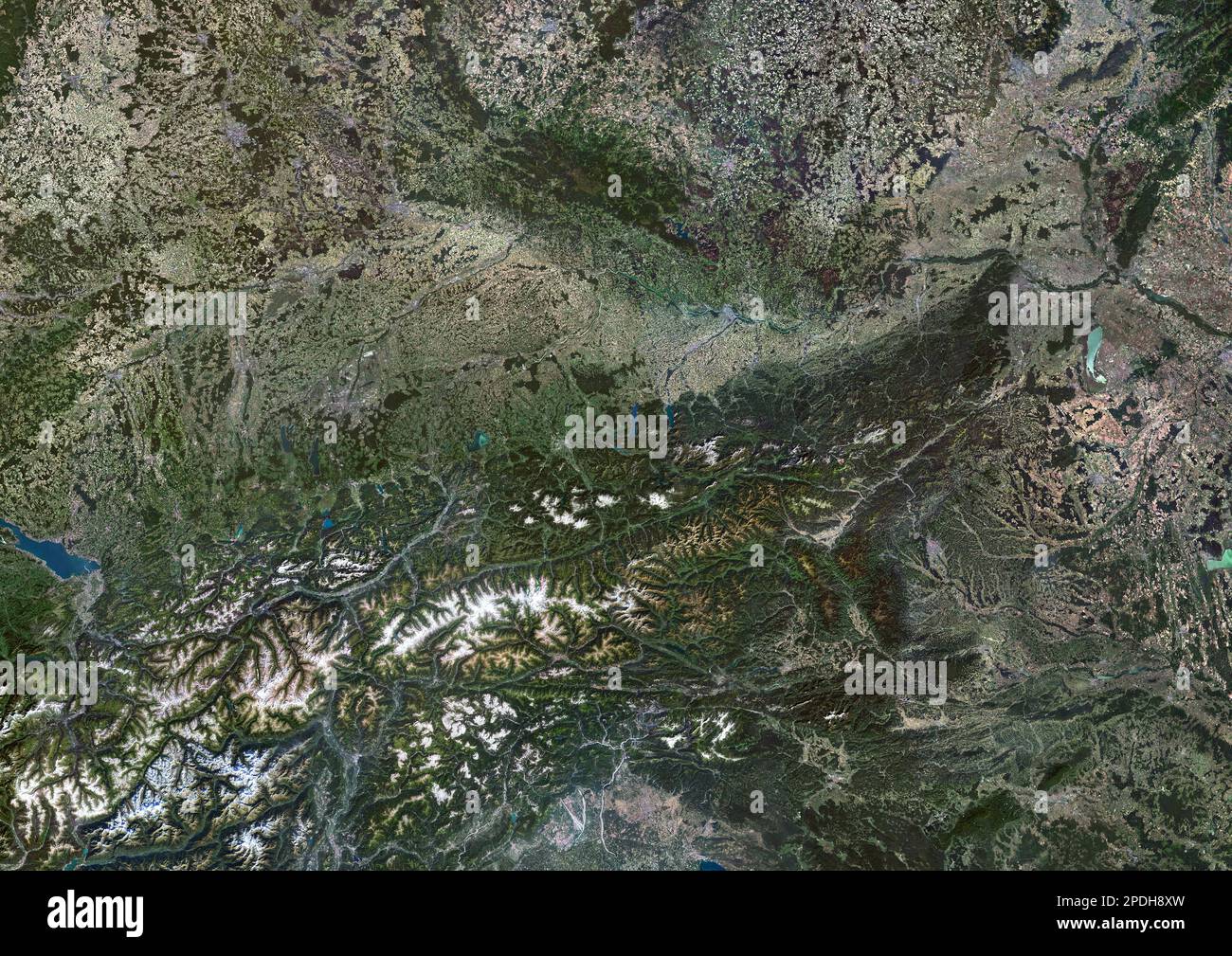 Austria, satellite image Stock Photo - Alamy