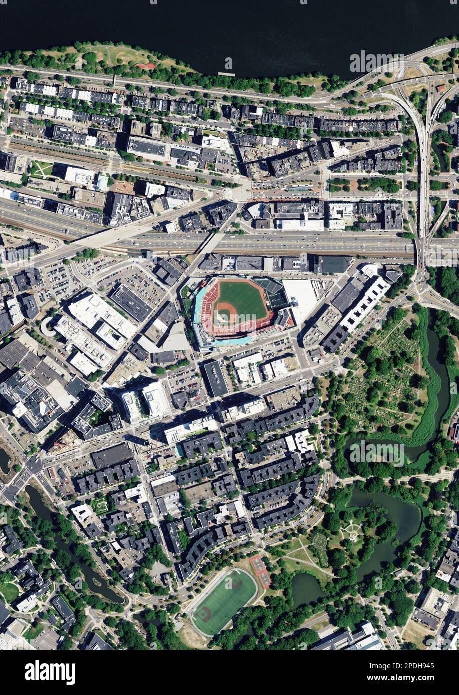 Fenway Park, Boston, Massachusetts, USA, satellite image Stock Photo ...