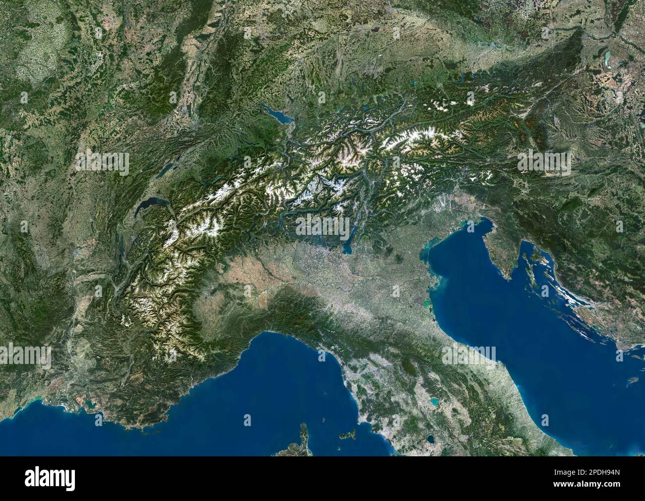 Alps, satellite image Stock Photo - Alamy