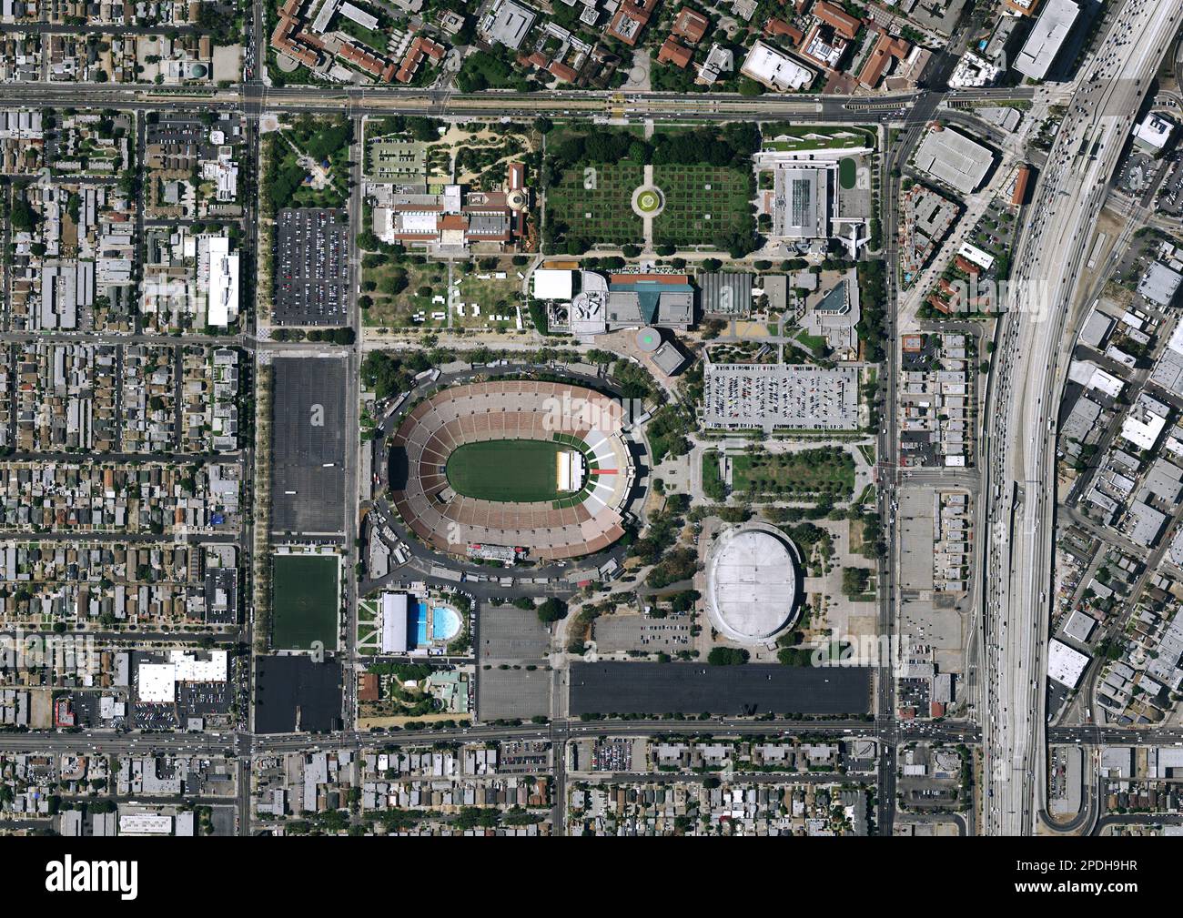 Memorial Coliseum, LA, California, USA, satellite image Stock Photo - Alamy