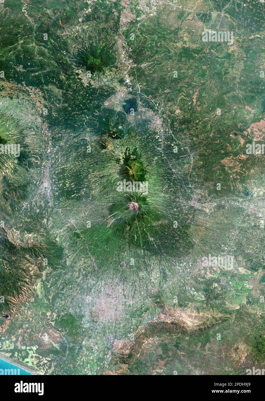 Mount Merapi, Central Java, Indonesia, satellite image Stock Photo - Alamy