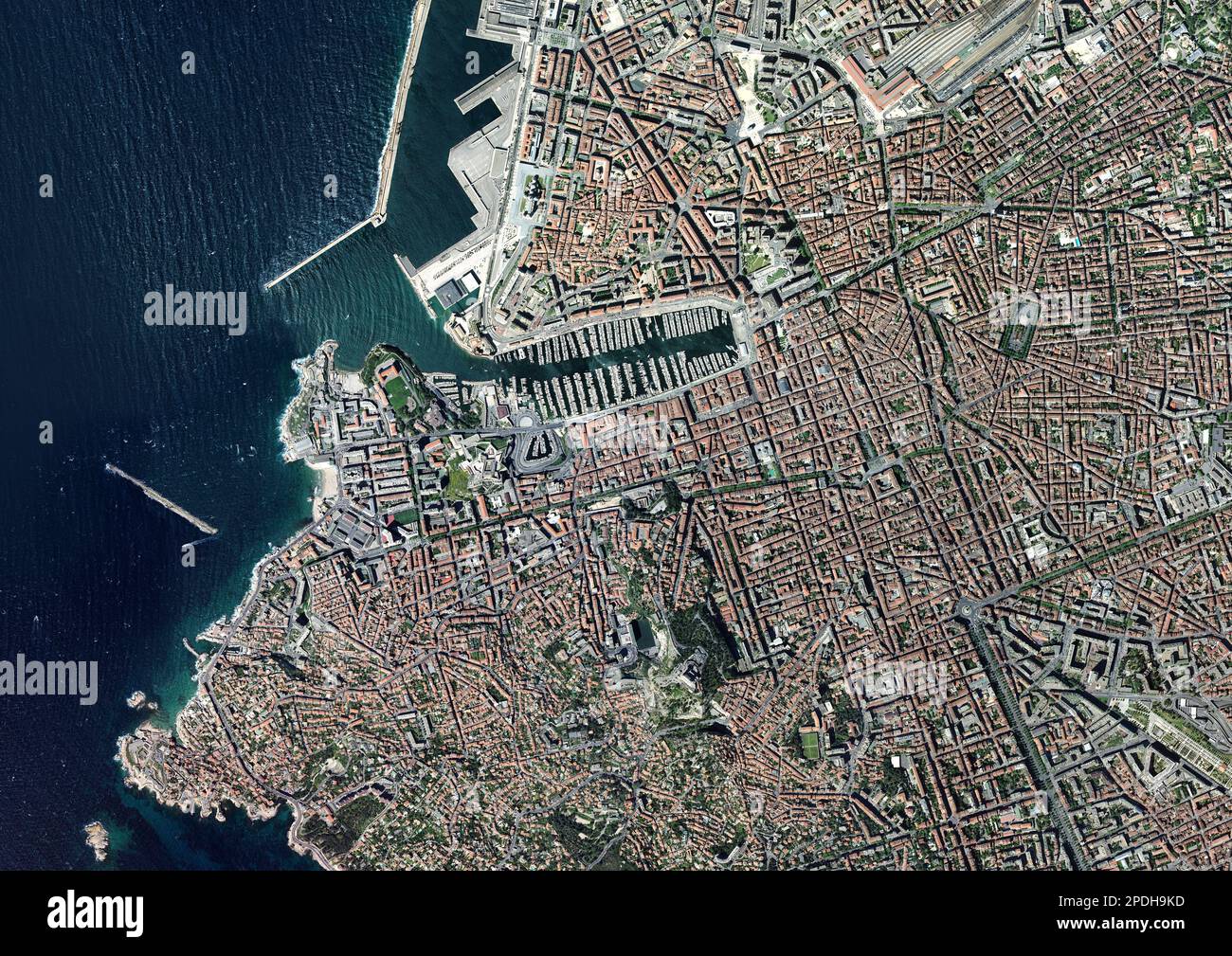 Marseille City Centre, France, satellite image Stock Photo - Alamy
