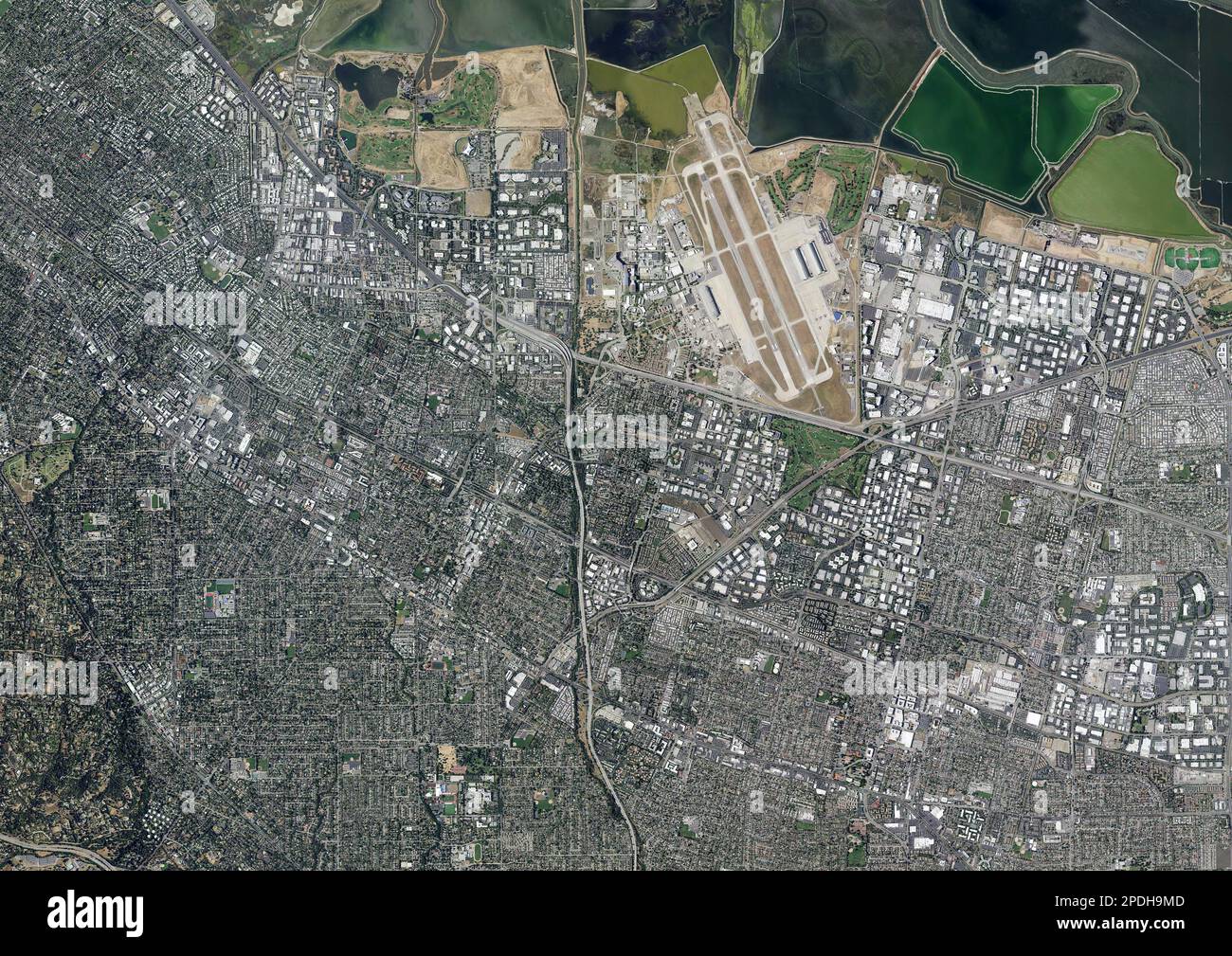 Mountain View, Santa Clara, California, USA, satellite image Stock ...