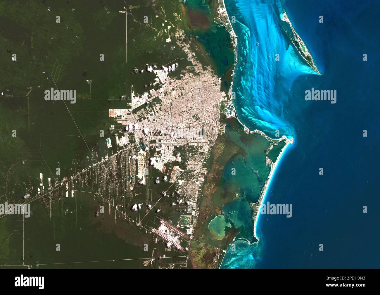 Cancun, Mexico, satellite image Stock Photo - Alamy