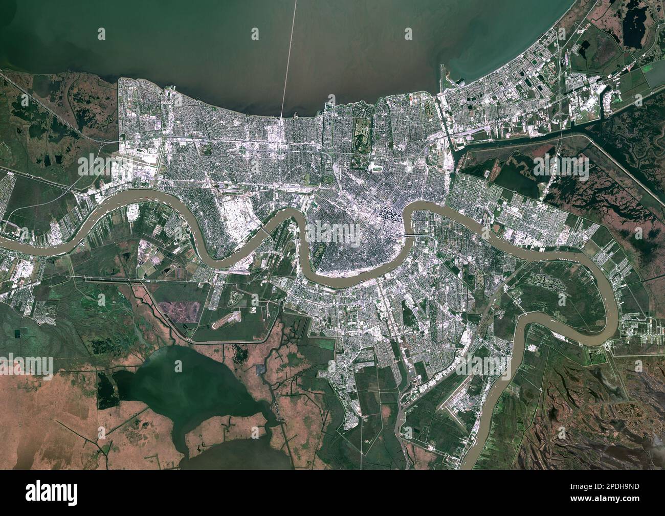 New Orleans, Louisiana, USA, satellite image Stock Photo - Alamy