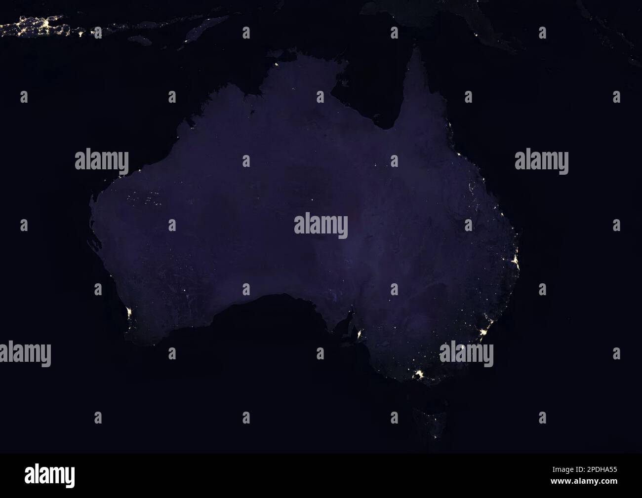 Australia at night, satellite image Stock Photo - Alamy
