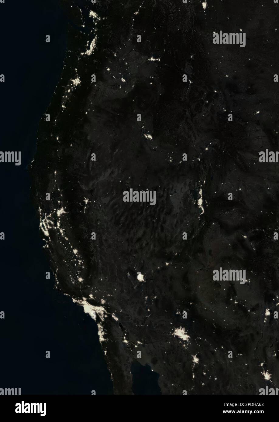 US West Coast at night, satellite image Stock Photo - Alamy