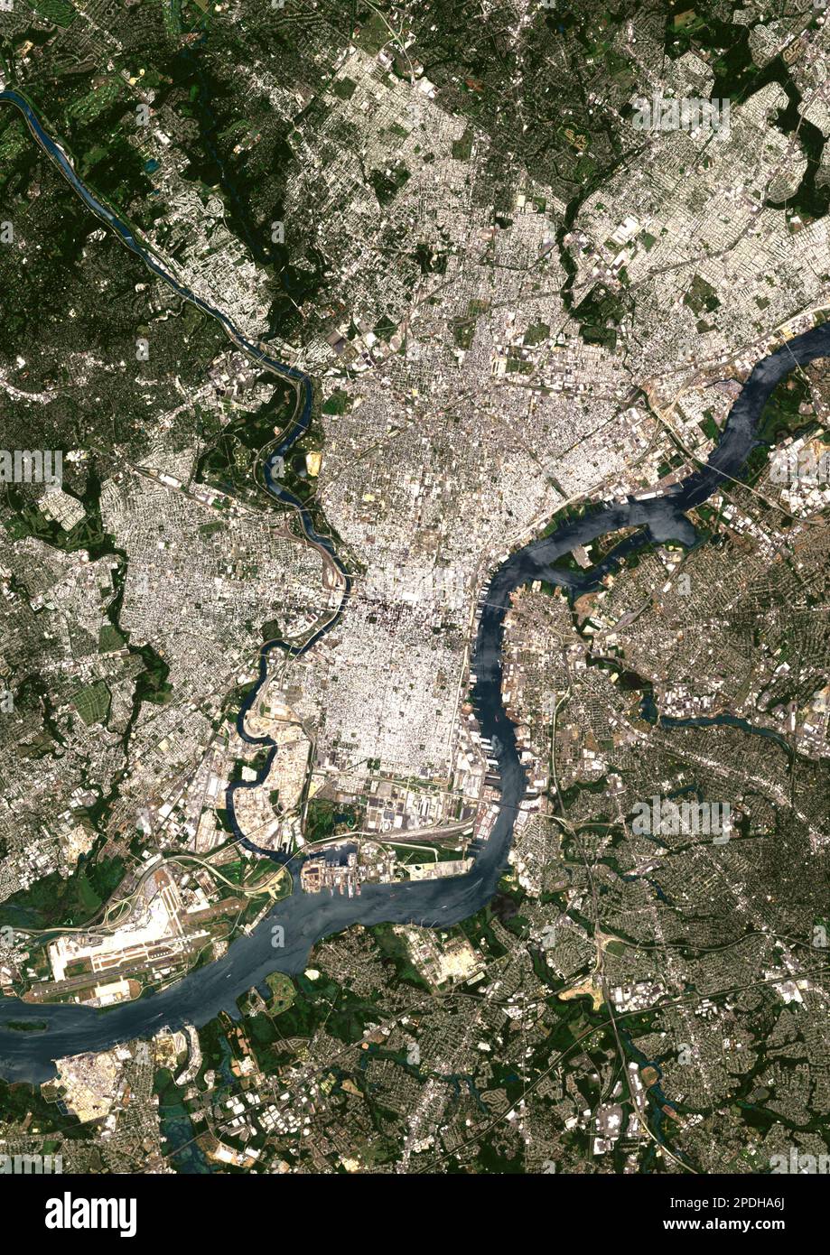 Philadelphia, Pennsylvania, USA, satellite image Stock Photo - Alamy