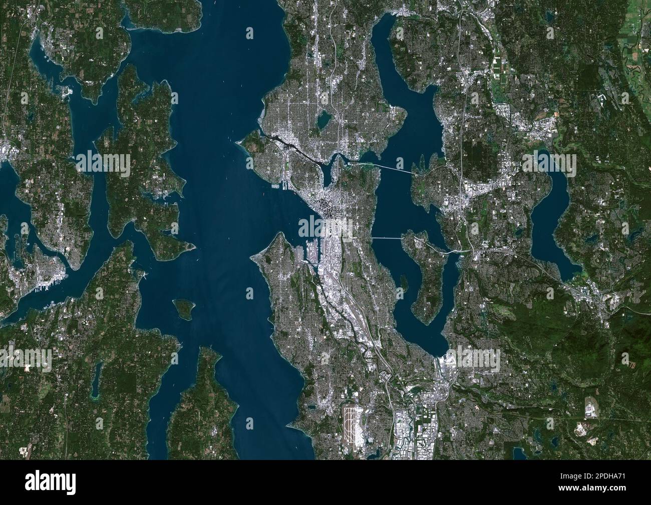 Seattle, Washington, USA, satellite image Stock Photo - Alamy