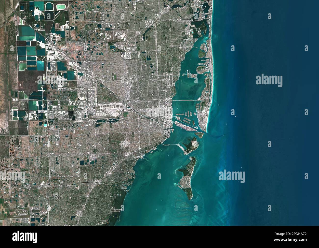 Miami, Florida, USA, satellite image Stock Photo - Alamy