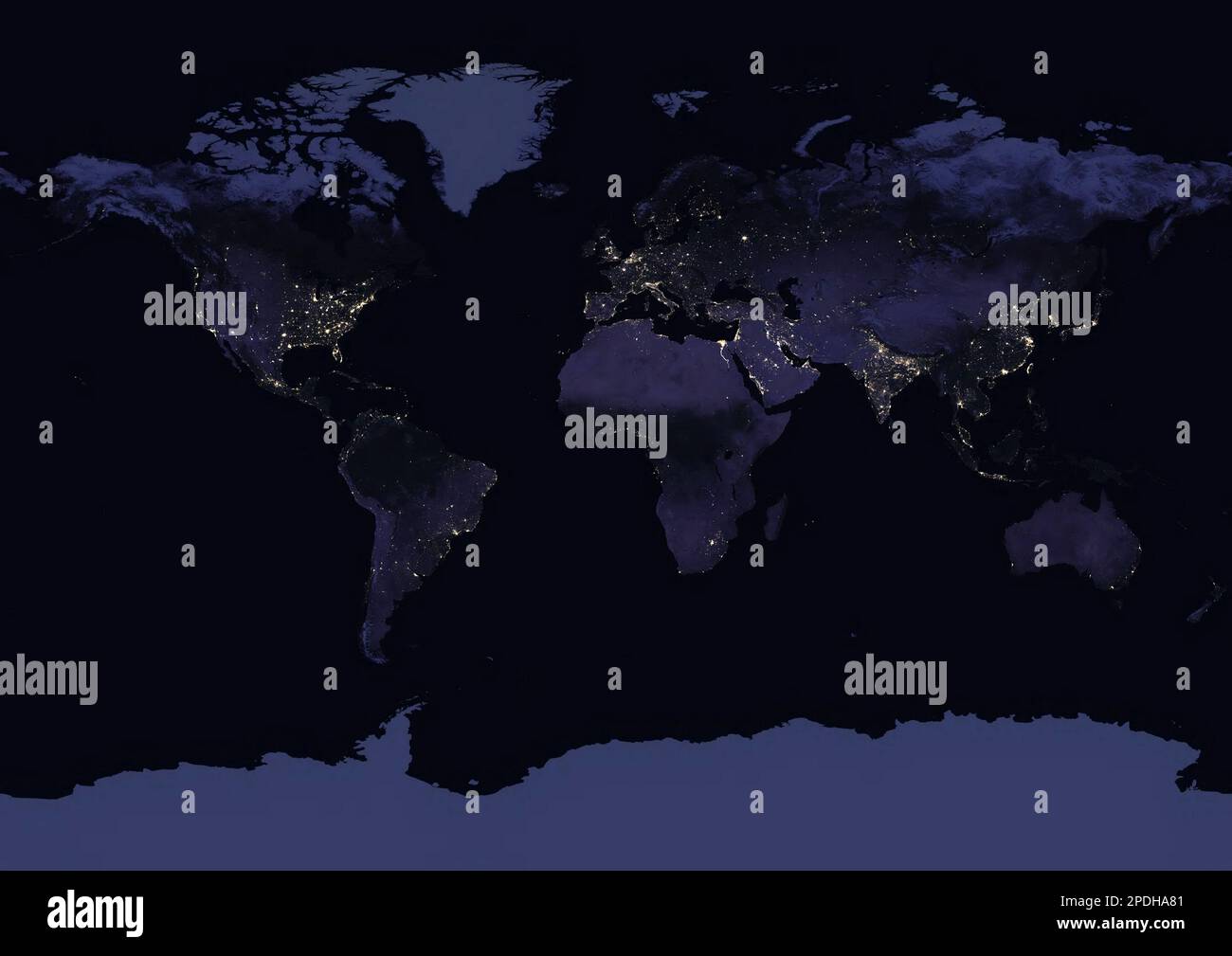 World at night, satellite image Stock Photo - Alamy