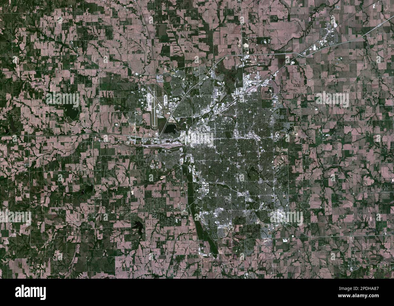 Lincoln, Nebraska, USA, satellite image Stock Photo - Alamy
