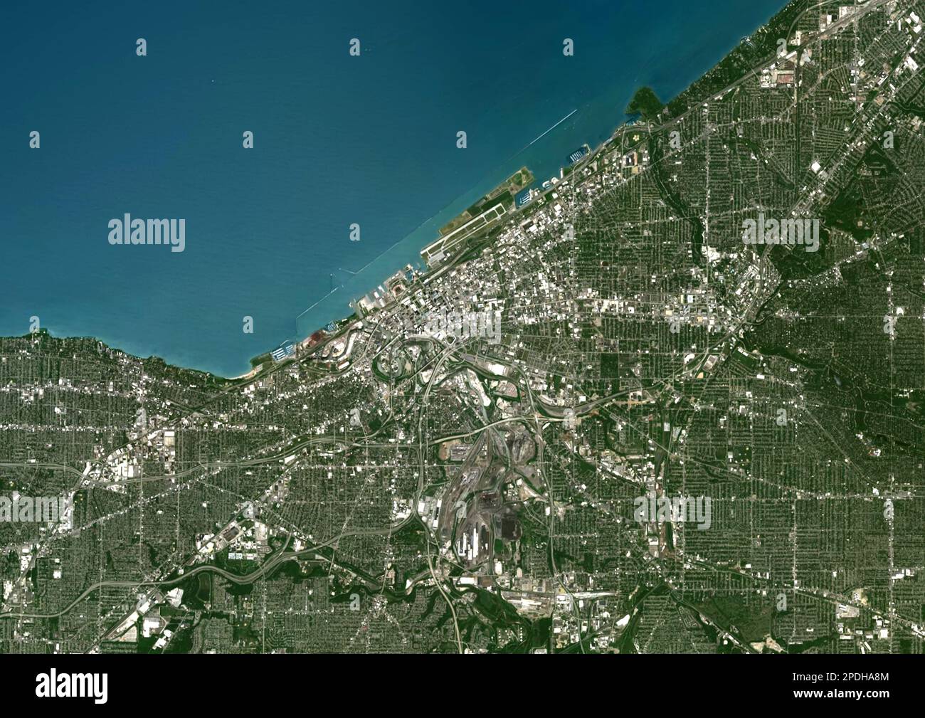 Cleveland, Ohio, USA, satellite image Stock Photo - Alamy