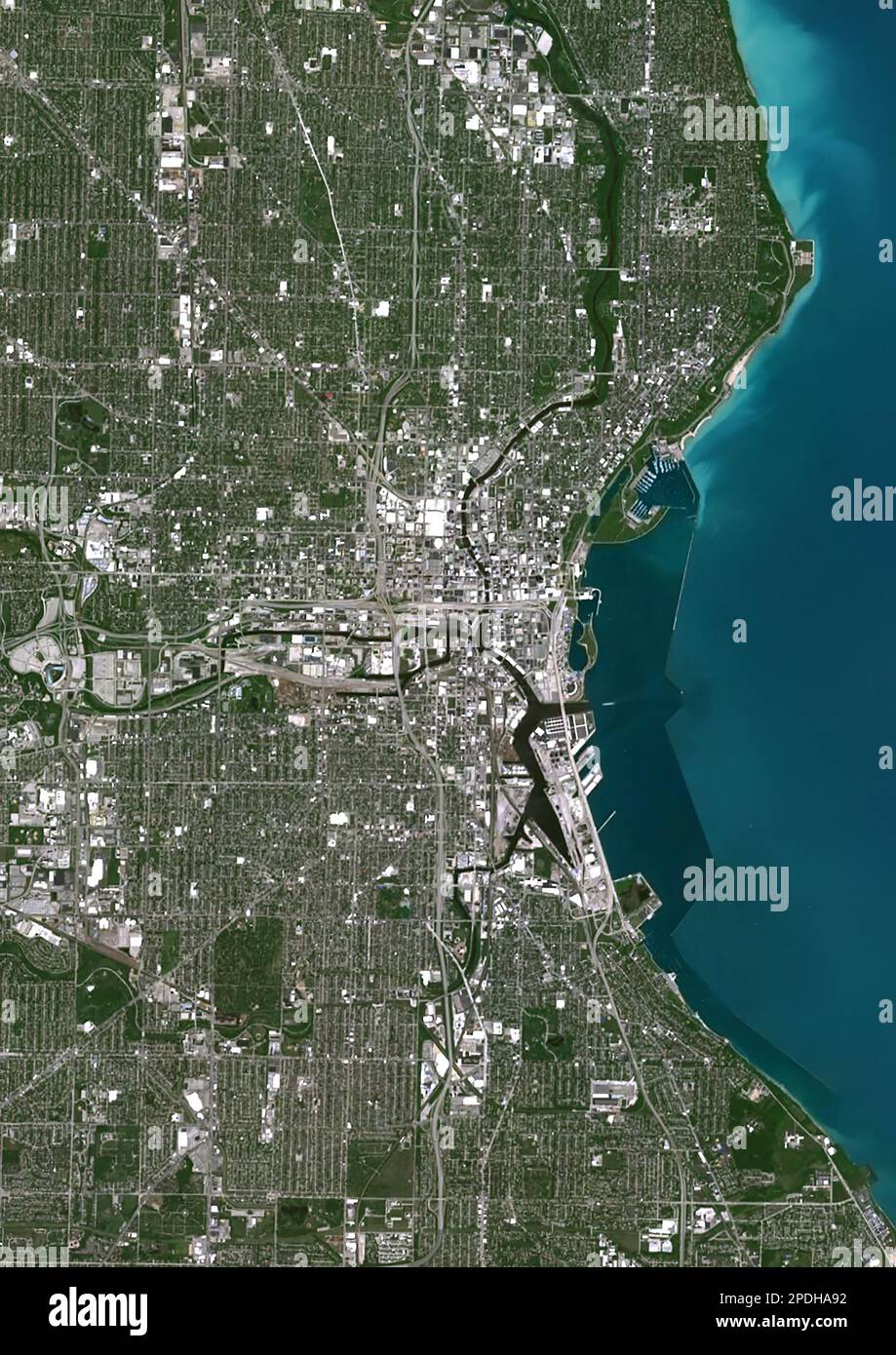 Milwaukee, Wisconsin, USA, satellite image Stock Photo - Alamy