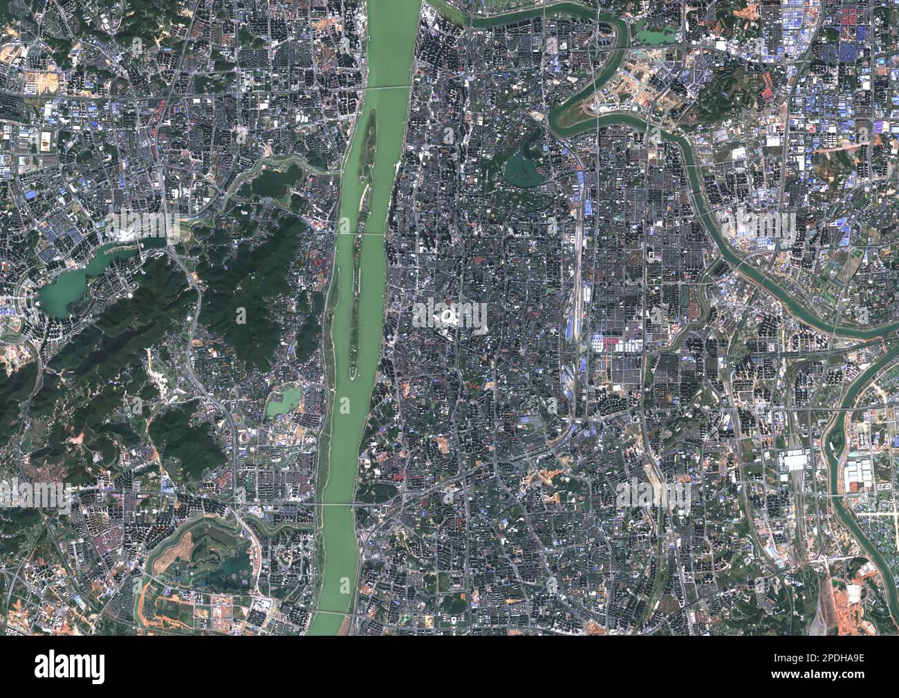 Changsha, China, satellite image Stock Photo - Alamy