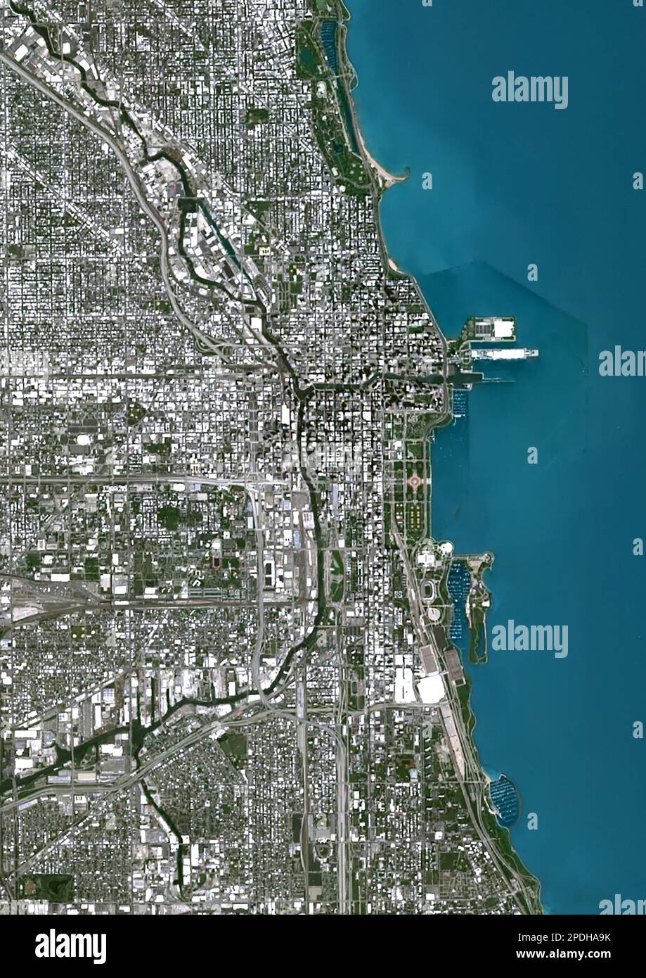 Chicago, Illinois, USA, satellite image Stock Photo - Alamy