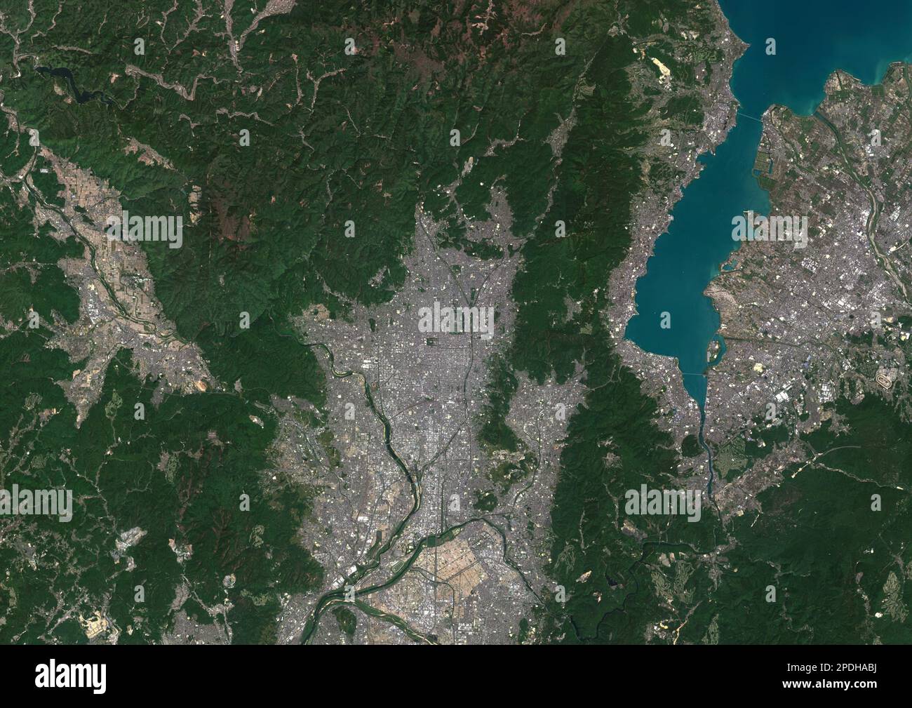 Kyoto, Japan, satellite image Stock Photo - Alamy