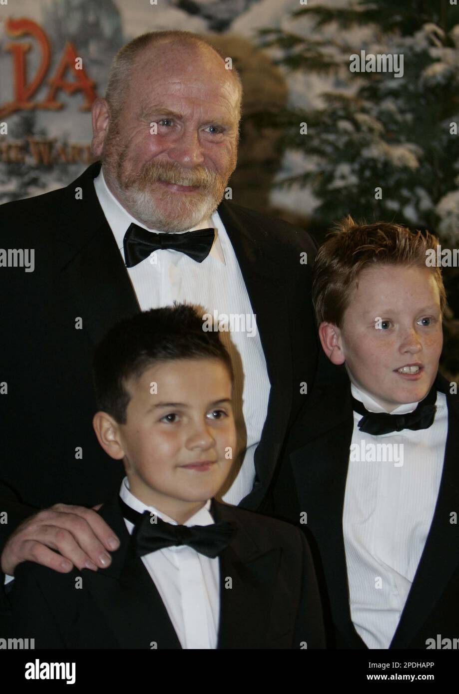 Actor James Cosmo accompanied by his sons arrives for the world film ...