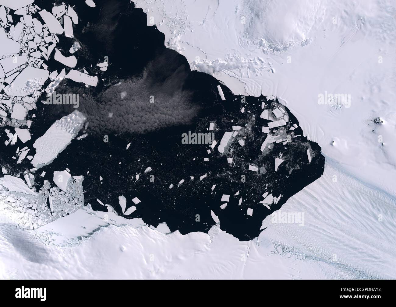 Breakup of ice pack, Antarctica, satellite image Stock Photo - Alamy